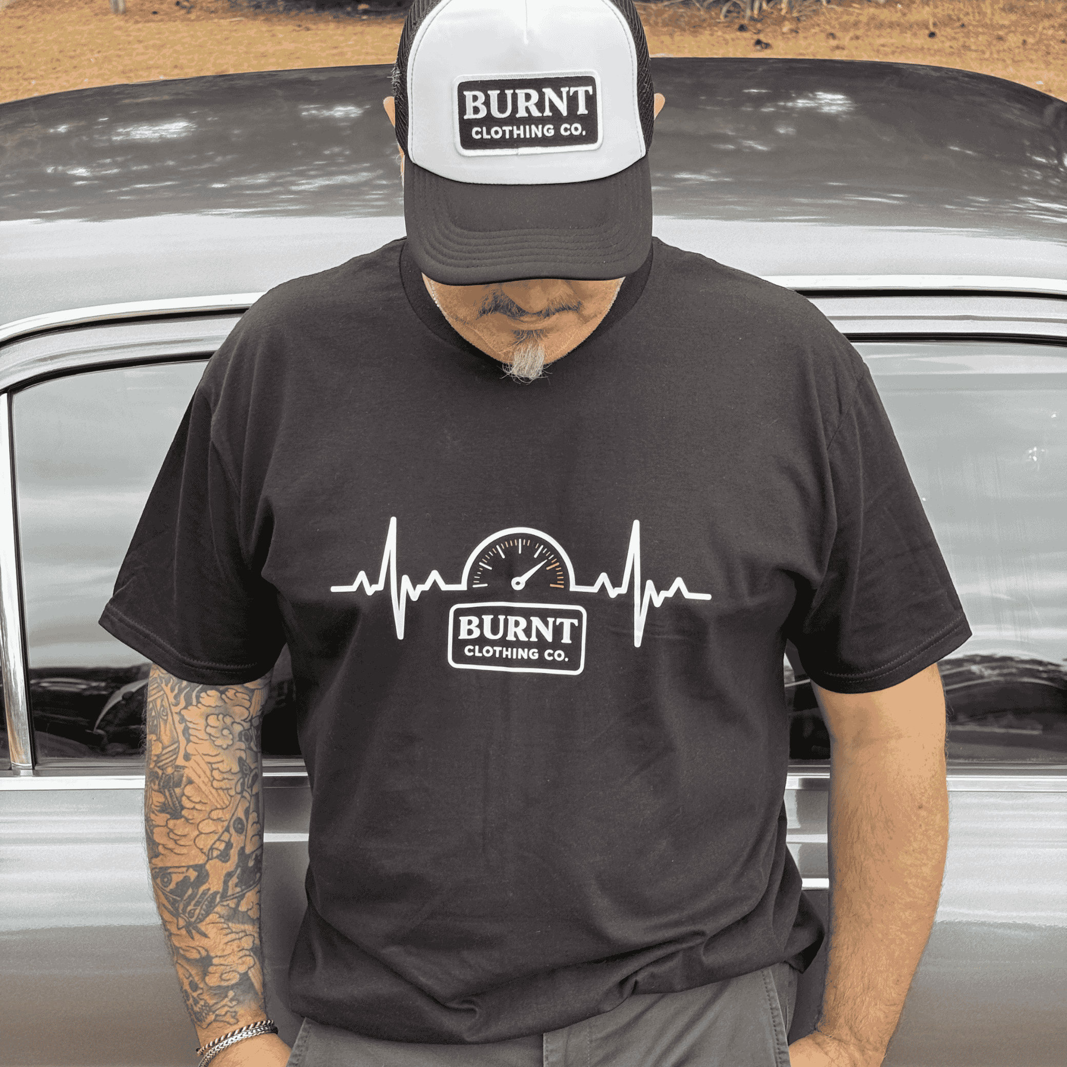 Burnt Tee - Heartbeat| Motorsport Gym Streetwear | Burnt Clothing Co.